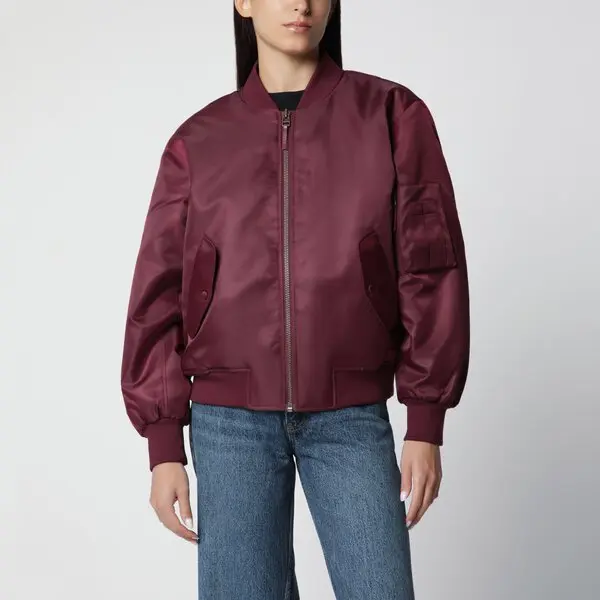 ANINE BING Leon Zip-up Bomber Jacket - Burgundy