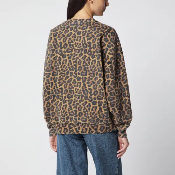 ANINE BING Miles Hoodie With Leopard Print
