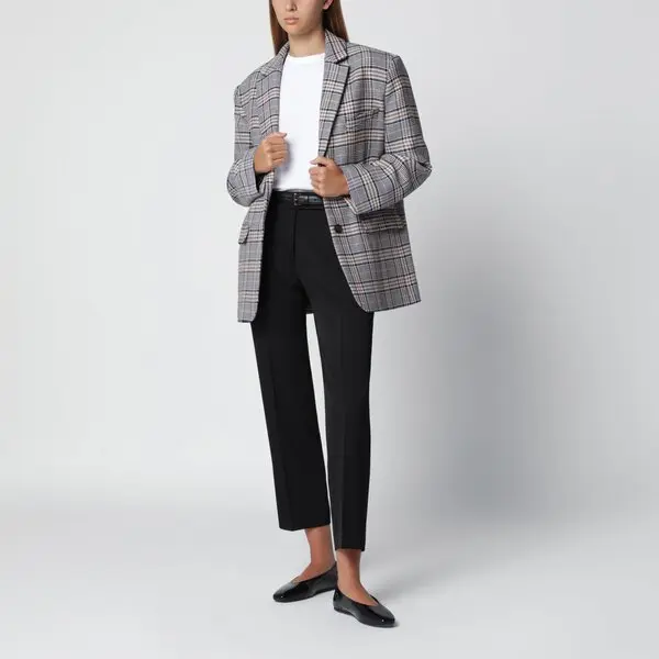 ANINE BING Single-breasted Check Blazer