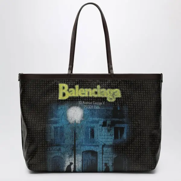 Balenciaga Select Large Tote In Coated Canvas - Black