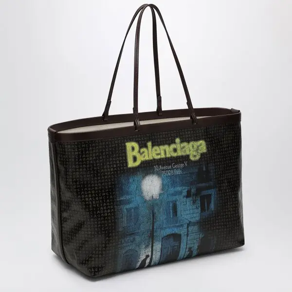 Balenciaga Select Large Tote In Coated Canvas - Black