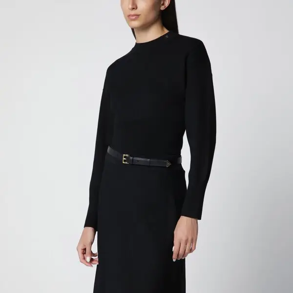 ANINE BING Viscose-blend Knit Sweater - Black