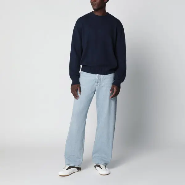 Bottega Veneta Cashmere Crew Neck Sweater With Intrecciato Elbow Patches