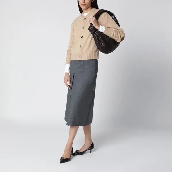 Bottega Veneta Cashmere Cardigan With Intrecciato Elbow Patches