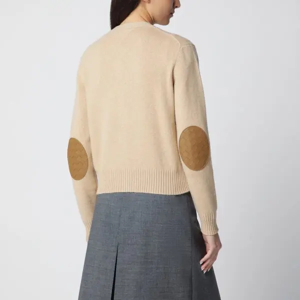 Bottega Veneta Cashmere Cardigan With Intrecciato Elbow Patches