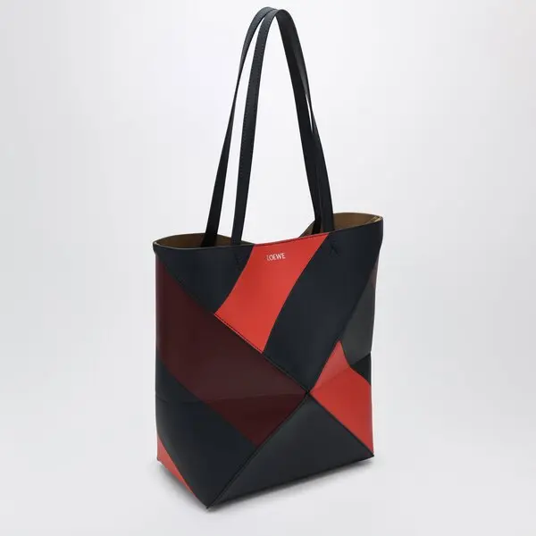 Loewe Puzzle Fold Tote Medium Color-block Calf Leather Bag
