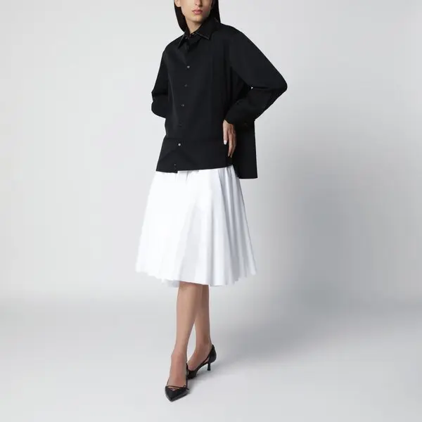 Bottega Veneta Light Wool Twill Shirt With Braided Leather Collar