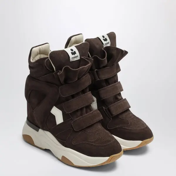 Isabel Marant Étoile Suede Balskee Wedge Sneakers - Brown