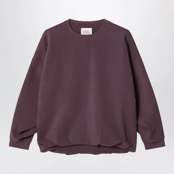 DOUUOD Plum Cotton Sweatshirt - Burgundy