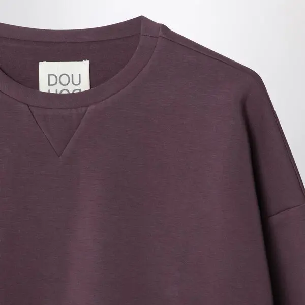 DOUUOD Plum Cotton Sweatshirt