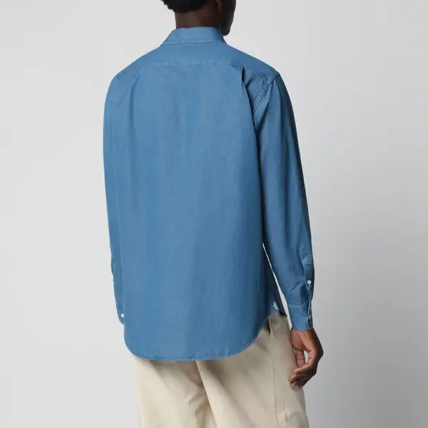 Loro Piana André Cotton Denim Shirt In Super Stone Washed
