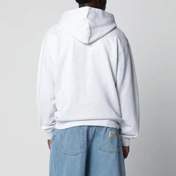 Jacquemus Cotton Fleece Hoodie With Grosgrain Logo - Grey