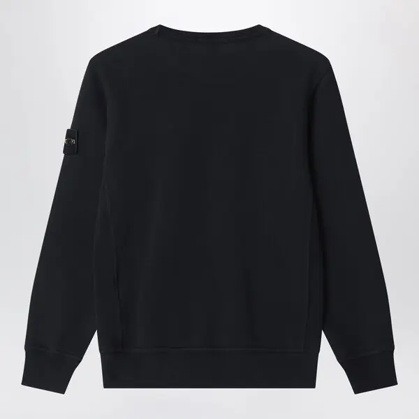 Stone Island Cotton Sweatshirt With Compass Patch - Black