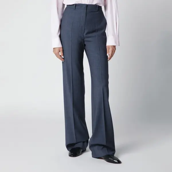 Max Mara Classic Trousers In Virgin Wool - Blue