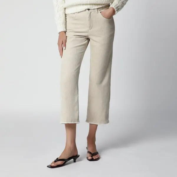 Isabel Marant Étoile Cru Corduroy Capri Trousers - White