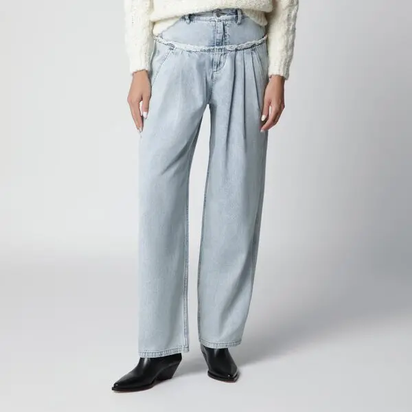 Isabel Marant Étoile Iniza Pleated Jeans In Denim - Light Blue