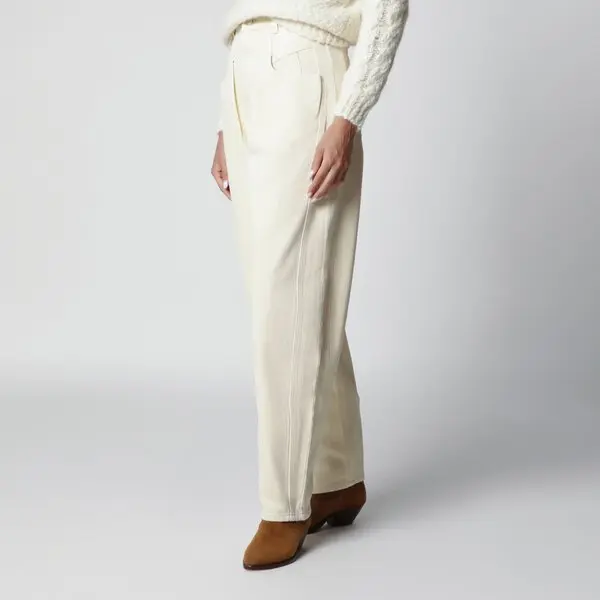 Isabel Marant Étoile Lisha Barrel Jeans In Cotton Denim - Beige