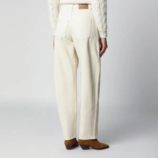 Isabel Marant Étoile Lisha Barrel Jeans In Cotton Denim - Beige
