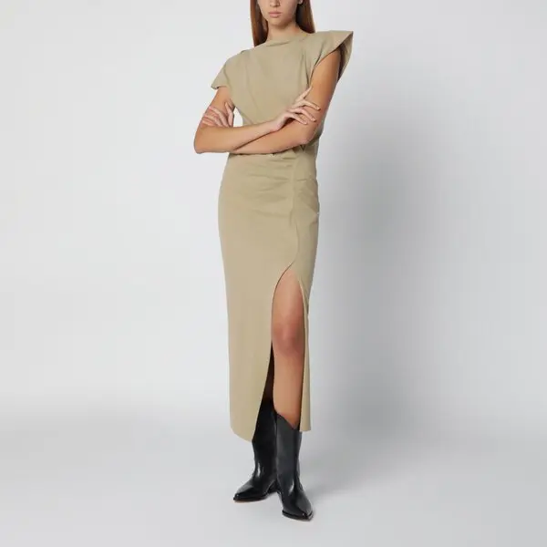 Isabel Marant Étoile Light Bronze Nadela Draped Jersey Dress - Metal