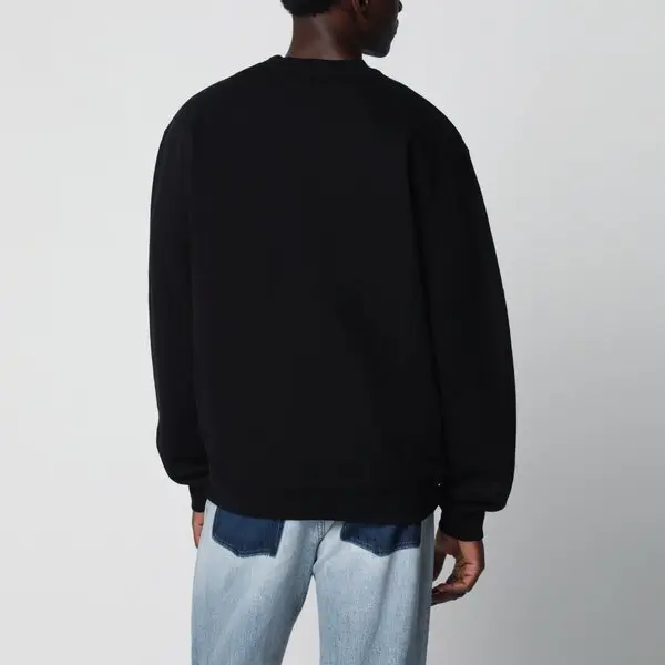 Jacquemus Crewneck Sweatshirt With Grosgrain Logo Detail - Black