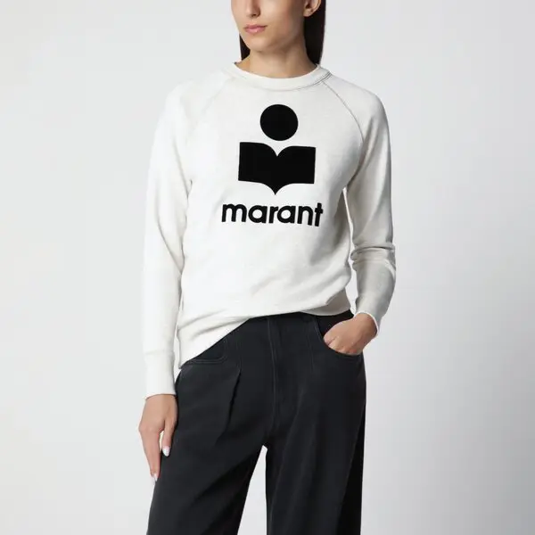 Isabel Marant Étoile Millyny Cotton Sweatshirt With Logo In Ecru - White