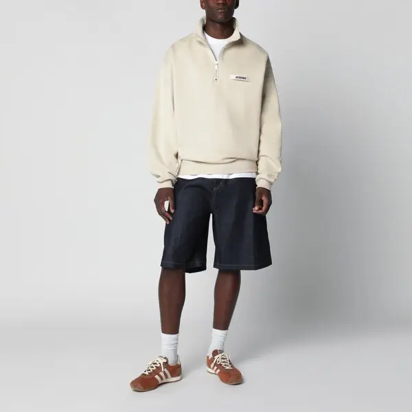 Jacquemus Half-zip Sweatshirt With Grosgrain Logo