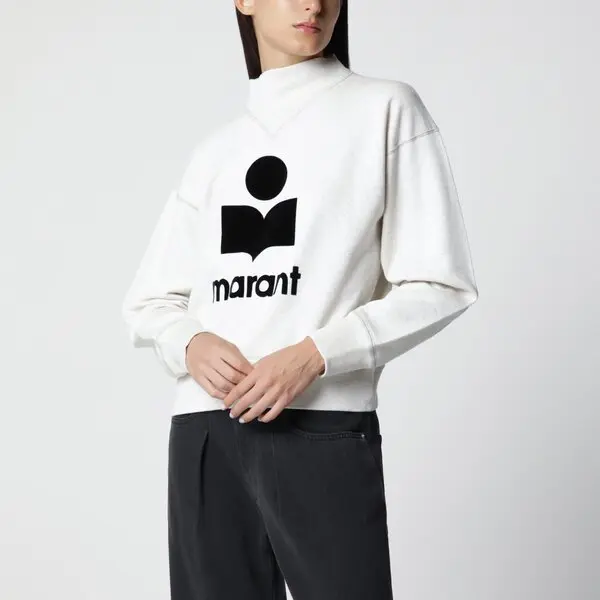 Isabel Marant Étoile Moby Sweatshirt In Écru Cotton With Logo - White