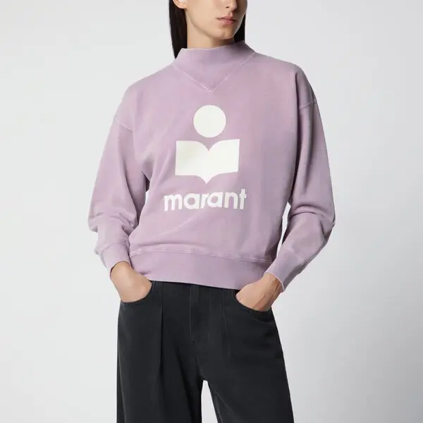 Isabel Marant Étoile Moby Sweatshirt In Rosewood Cotton With Logo - Pink