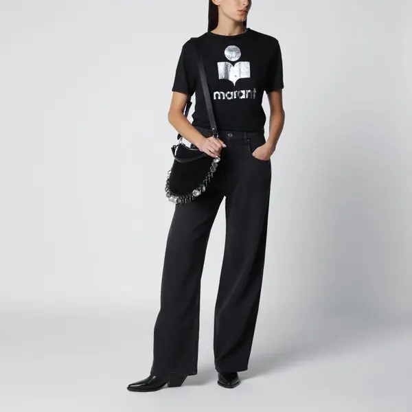 Isabel Marant Étoile Zewel Logo Linen T-shirt - Black