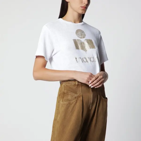 Isabel Marant Étoile Zewel Logo Short-sleeve Linen T-shirt - White