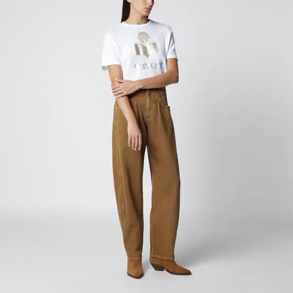 Isabel Marant Étoile Zewel Logo Linen T-shirt - White