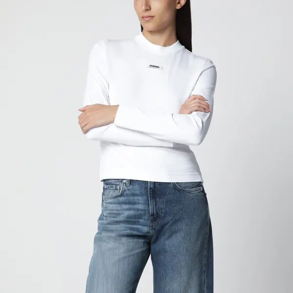 Jacquemus Le Gros Grain Long-sleeve Stretch Cotton T-shirt - White
