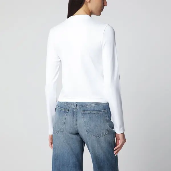 Jacquemus Le Gros Grain Long Sleeve Stretch Cotton T-shirt - White