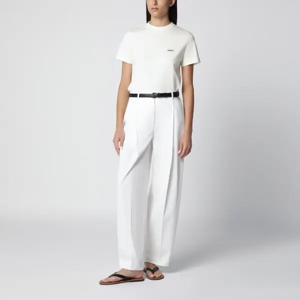 Jacquemus Light Fitted T-shirt With Grosgrain Logo