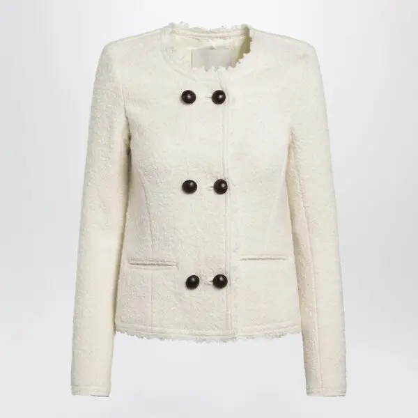 Isabel Marant Étoile Suely Bouclé Jacket With Fringed Trim - White