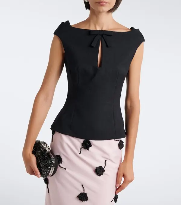 SHUSHU/TONG Bow Detail Off-shoulder Top