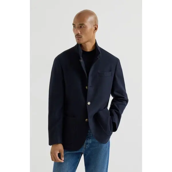 Brunello Cucinelli Lightweight Water-resistant Cashmere Outerwear Blazer - Navy Blue