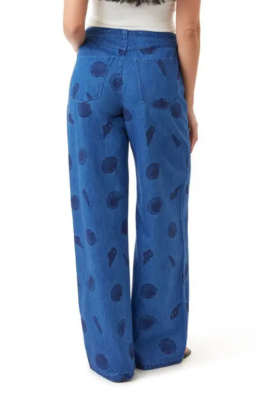 Habitual Lia Seashell High Waist Wide Leg Jeans