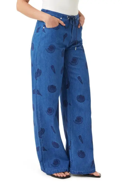 Habitual Lia Seashell High Waist Wide Leg Jeans