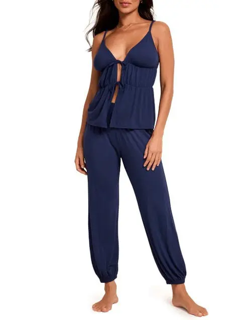 ADORE ME Paulina Cami And Pants Pajama Set - Dark Blue