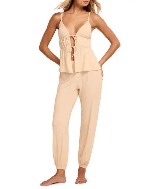 ADORE ME Paulina Cami And Pants Pajama Set - Light Beige