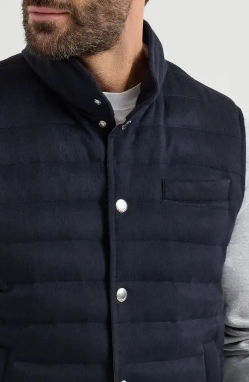 Brunello Cucinelli Lightweight Cashmere Flannel Down Vest