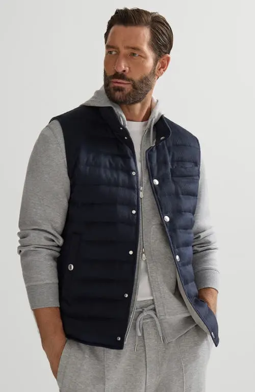 Brunello Cucinelli Lightweight Cashmere Flannel Down Vest