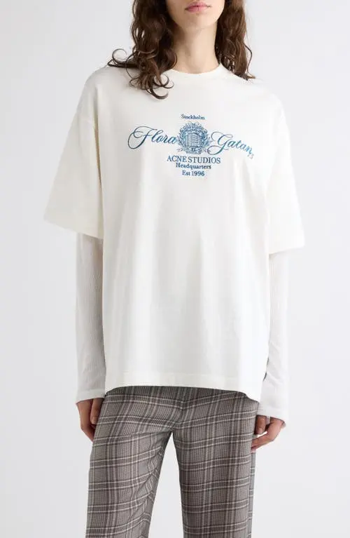 Acne Studios Edra Embroidered T-shirt - Off White/ecru
