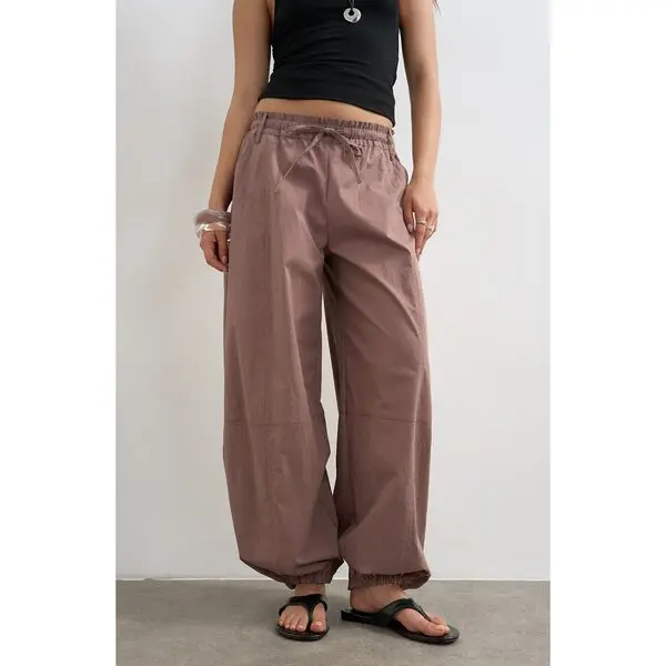 Topshop Tie Waist Elastic Cuff Pants