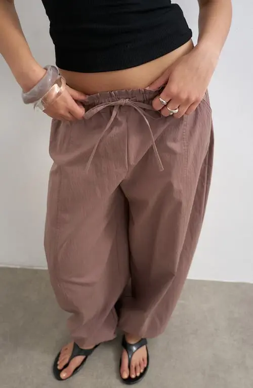 Topshop Tie Waist Elastic Cuff Pants