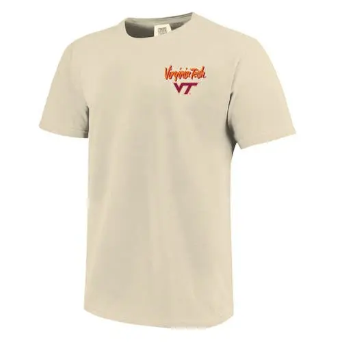 IMAGE ONE Virginia Tech Hokies Comfort Colors Hand-drawn Campus Stack T-shirt