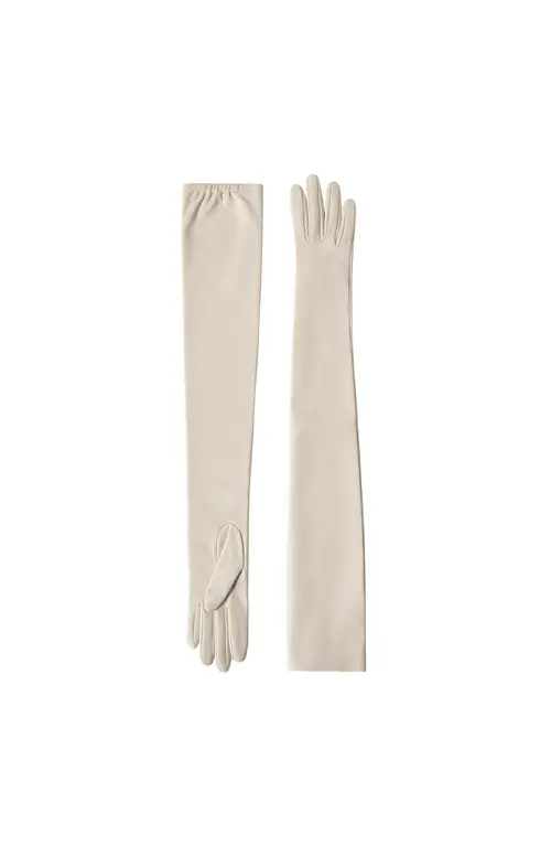 Brunello Cucinelli Nappa Leather Long Gloves - White