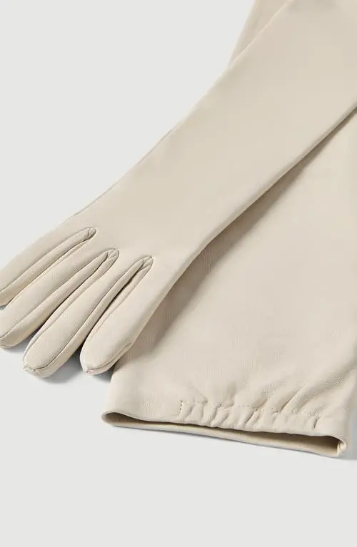 Brunello Cucinelli Nappa Leather Long Gloves - White