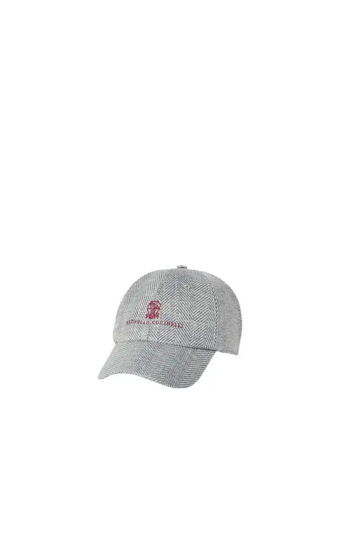 Brunello Cucinelli Alpaca, Wool And Silk Chevron Baseball Cap